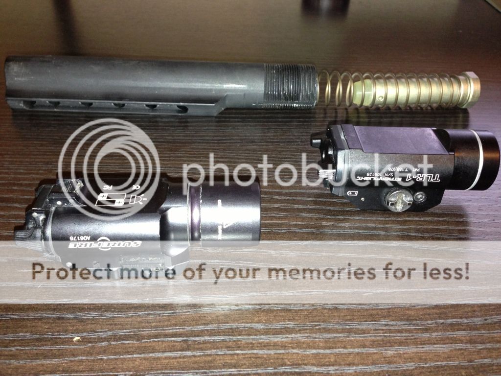 Surefire X300, Streamlight TLR-1, Industry T's and buffer tube ...